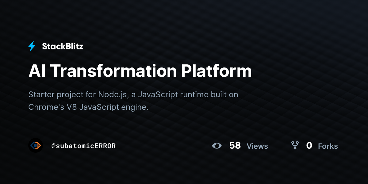 AI Transformation Platform - StackBlitz