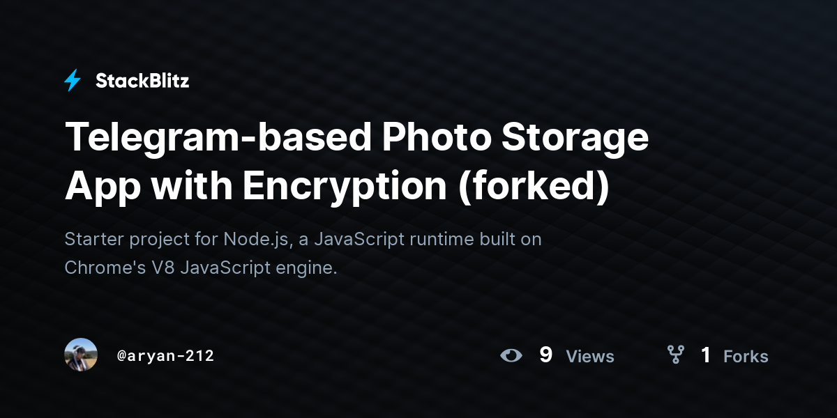 Telegram-based Photo Storage App with Encryption (forked) - StackBlitz