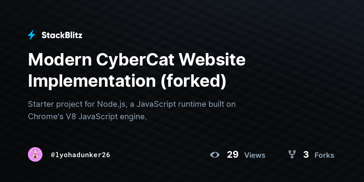 Modern CyberCat Website Implementation (forked) - StackBlitz