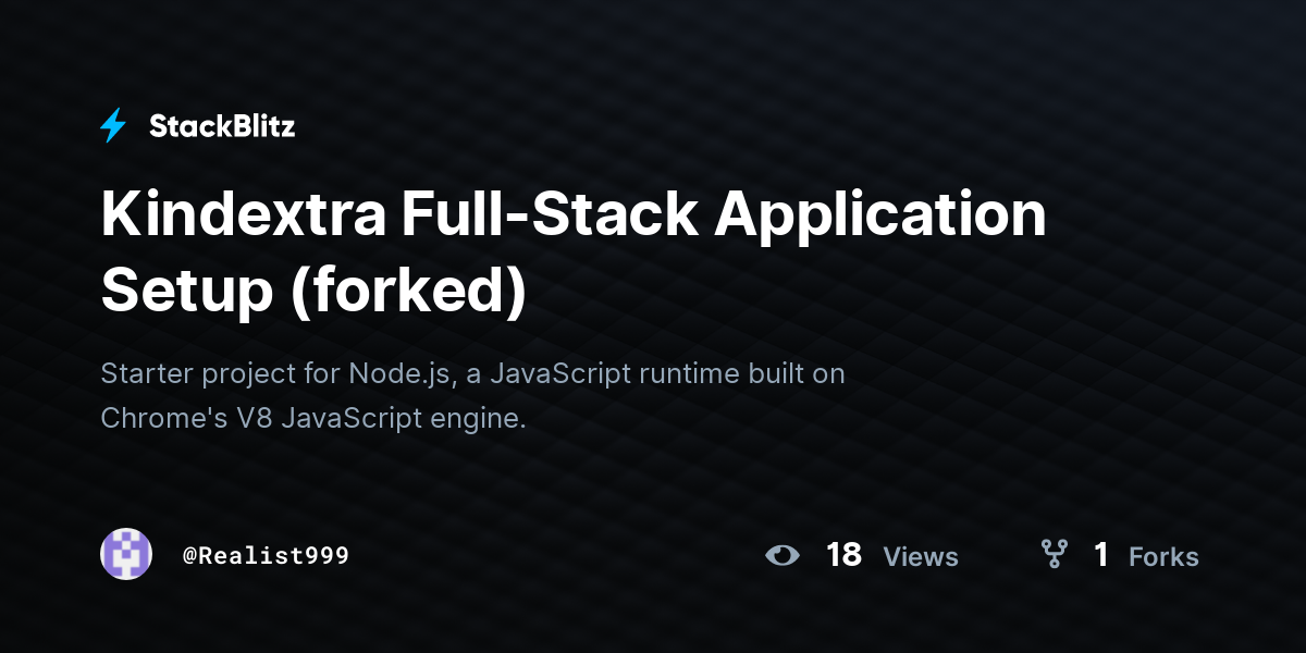 Kindextra Full-Stack Application Setup (forked) - StackBlitz