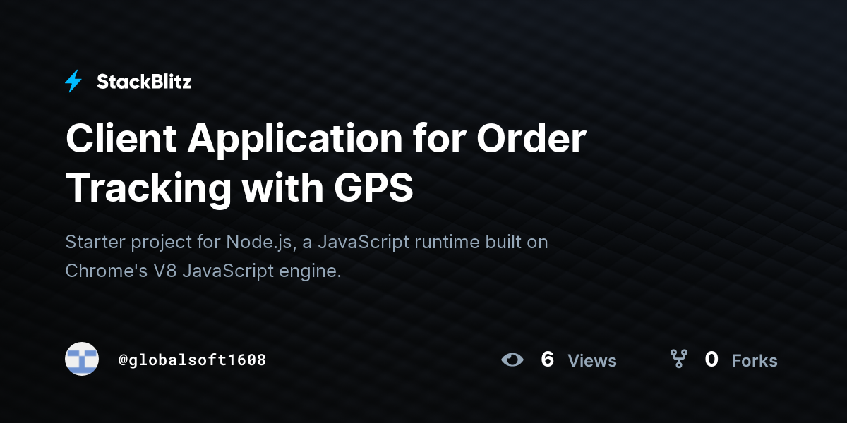 Client Application for Order Tracking with GPS - StackBlitz
