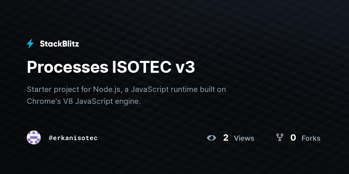 Processes ISOTEC v3 - StackBlitz