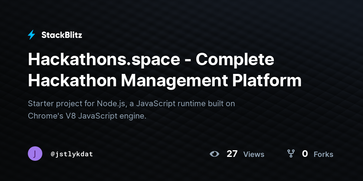Hackathons.space - Complete Hackathon Management Platform - StackBlitz