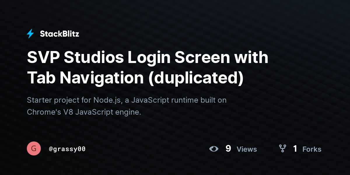 SVP Studios Login Screen with Tab Navigation (duplicated) - StackBlitz