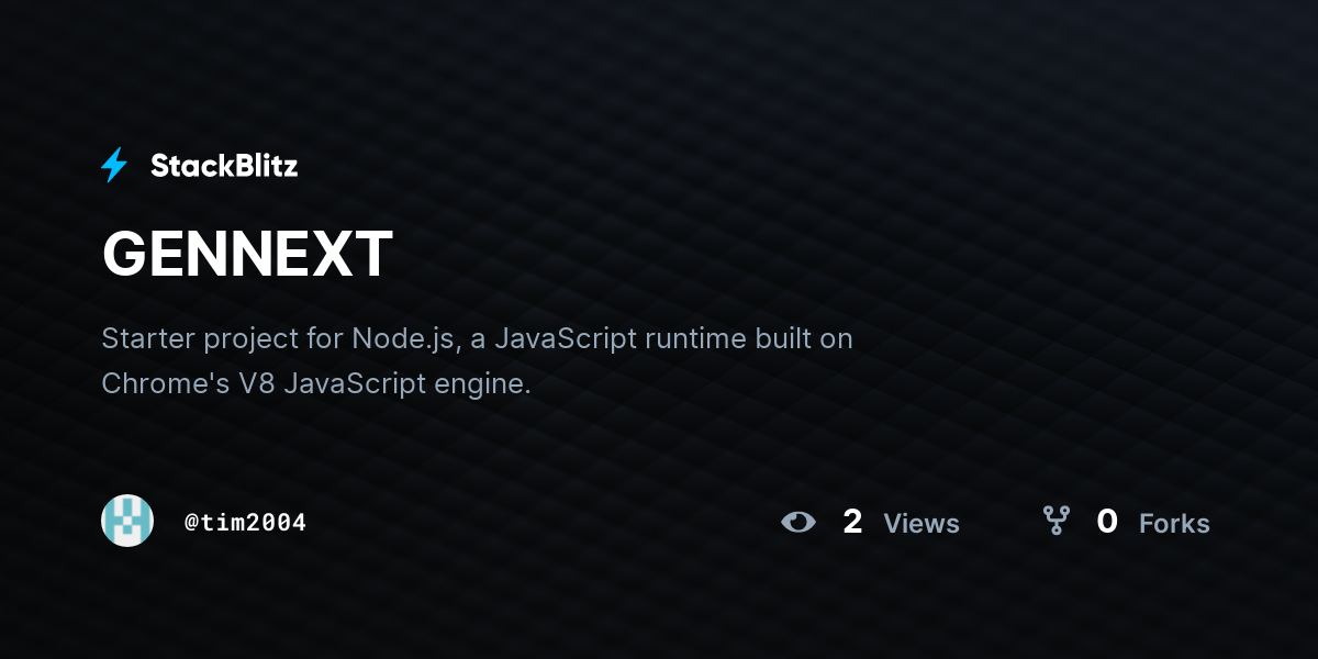 GENNEXT - StackBlitz