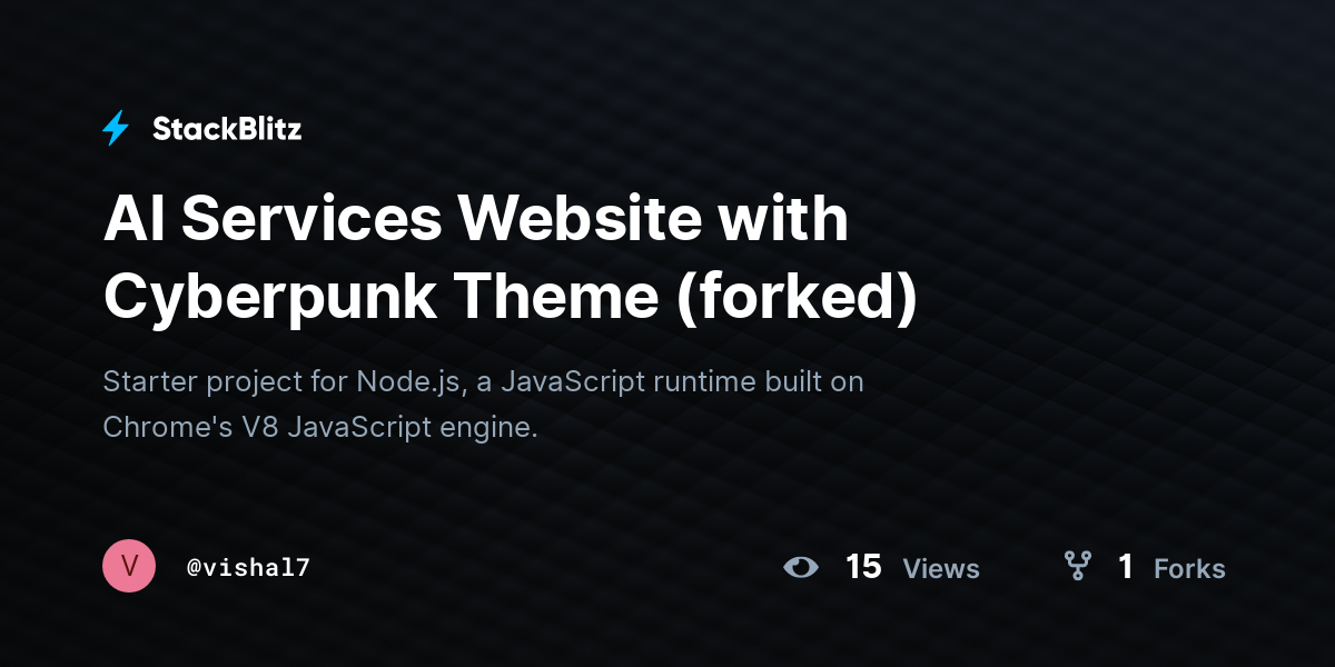 AI Services Website with Cyberpunk Theme (forked) - StackBlitz