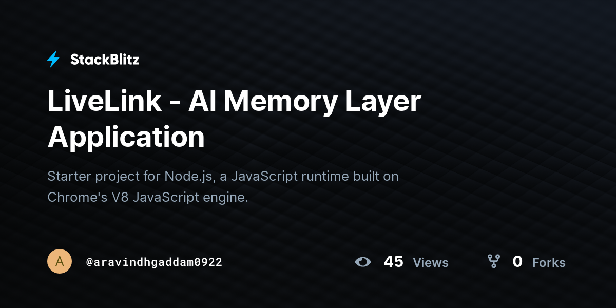 LiveLink - AI Memory Layer Application - StackBlitz