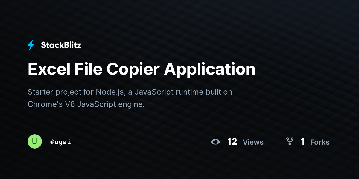 Excel File Copier Application - StackBlitz