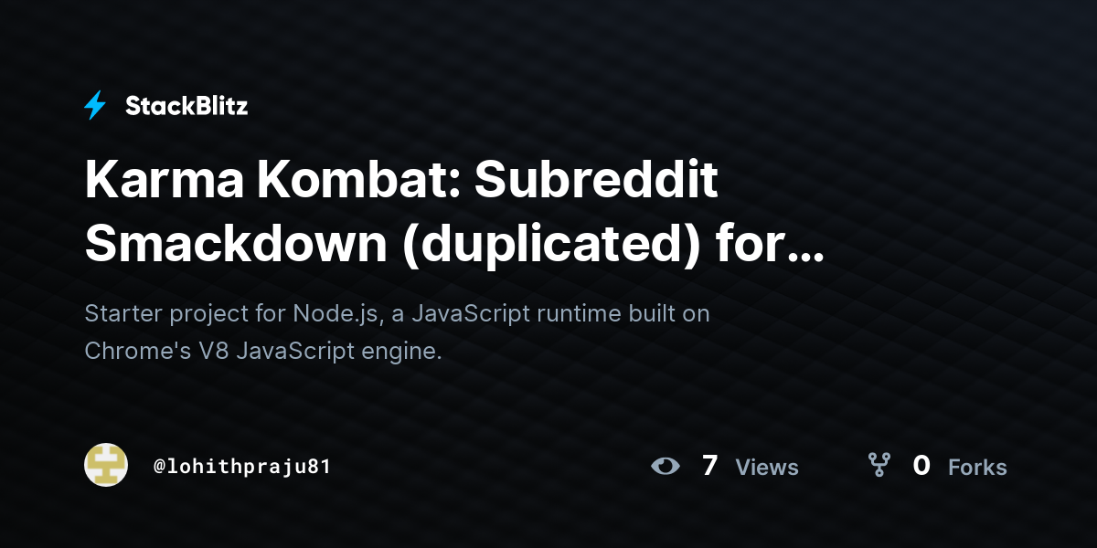 Karma Kombat: Subreddit Smackdown (duplicated) for redditxdevvit app - StackBlitz