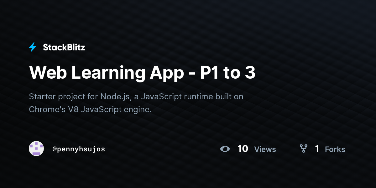 Web Learning App - P1 to 3 - StackBlitz