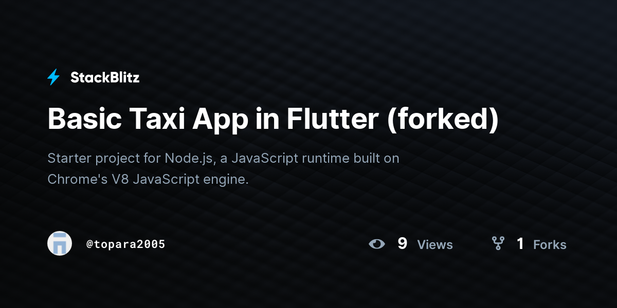 Basic Taxi App in Flutter (forked) - StackBlitz