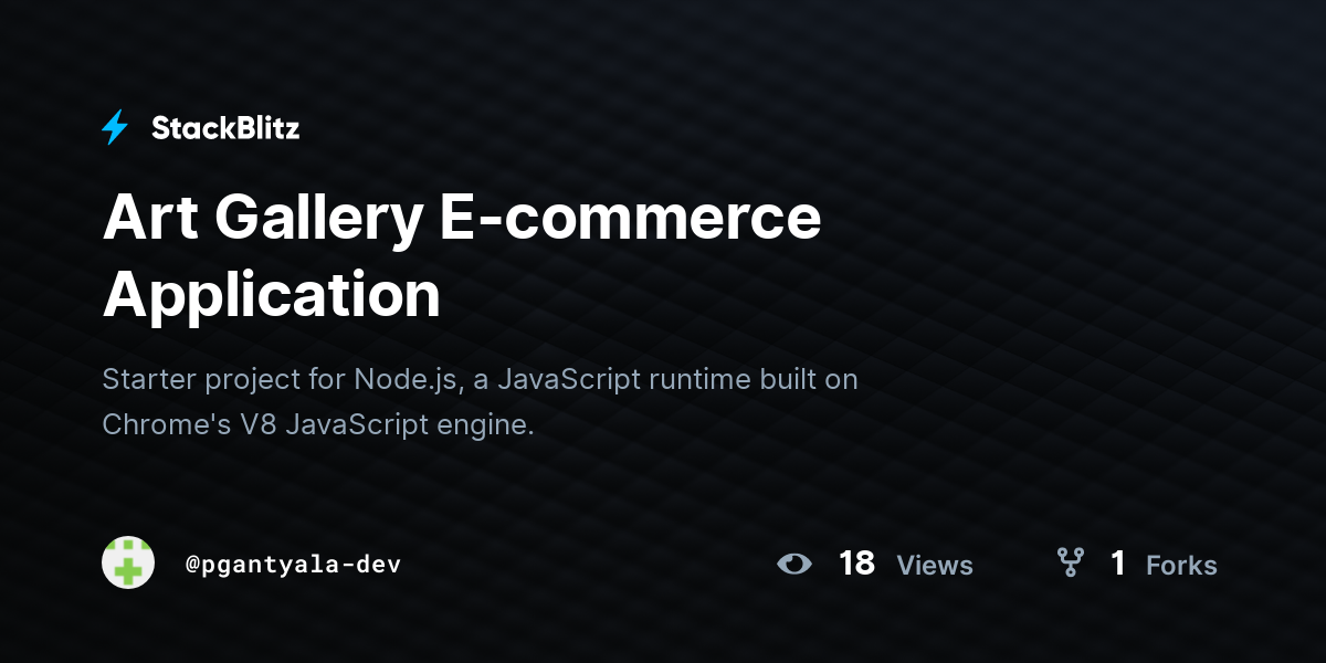 Art Gallery E-commerce Application - StackBlitz