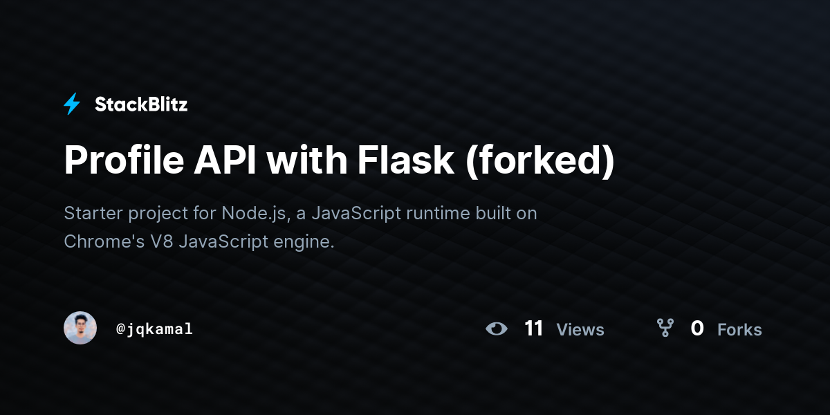 Profile API with Flask (forked) - StackBlitz