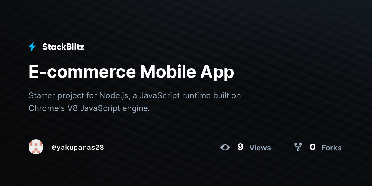 E-commerce Mobile App - StackBlitz