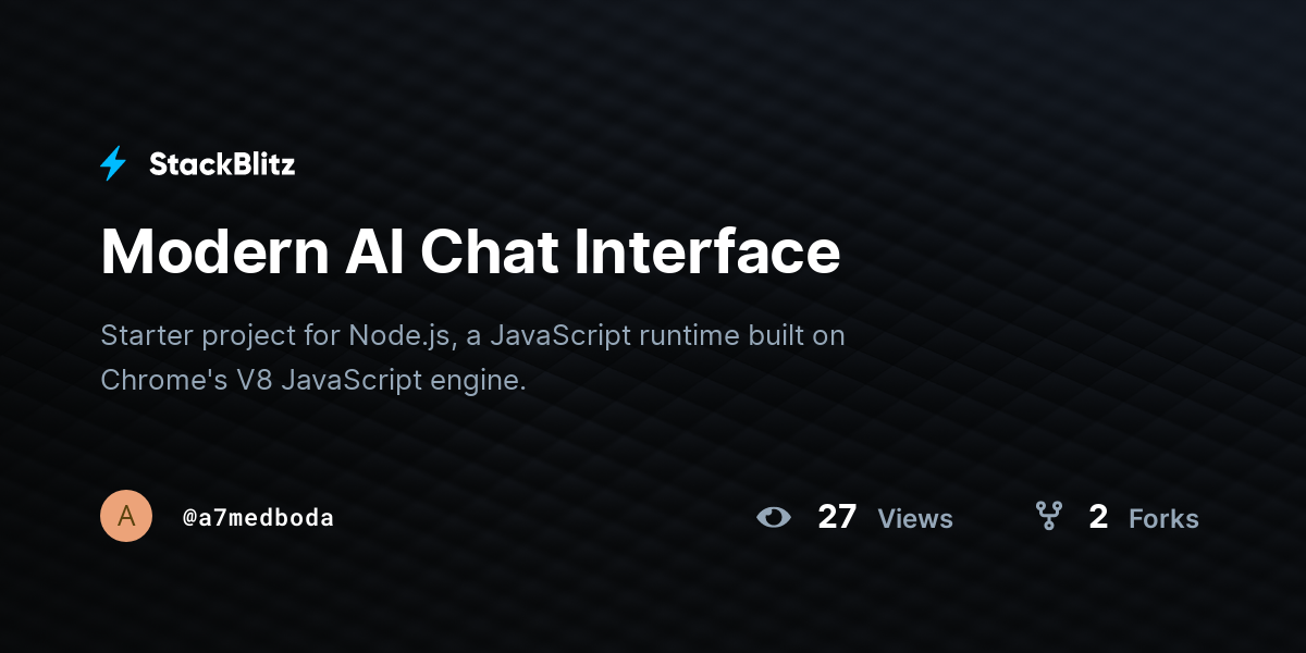 Modern AI Chat Interface - StackBlitz