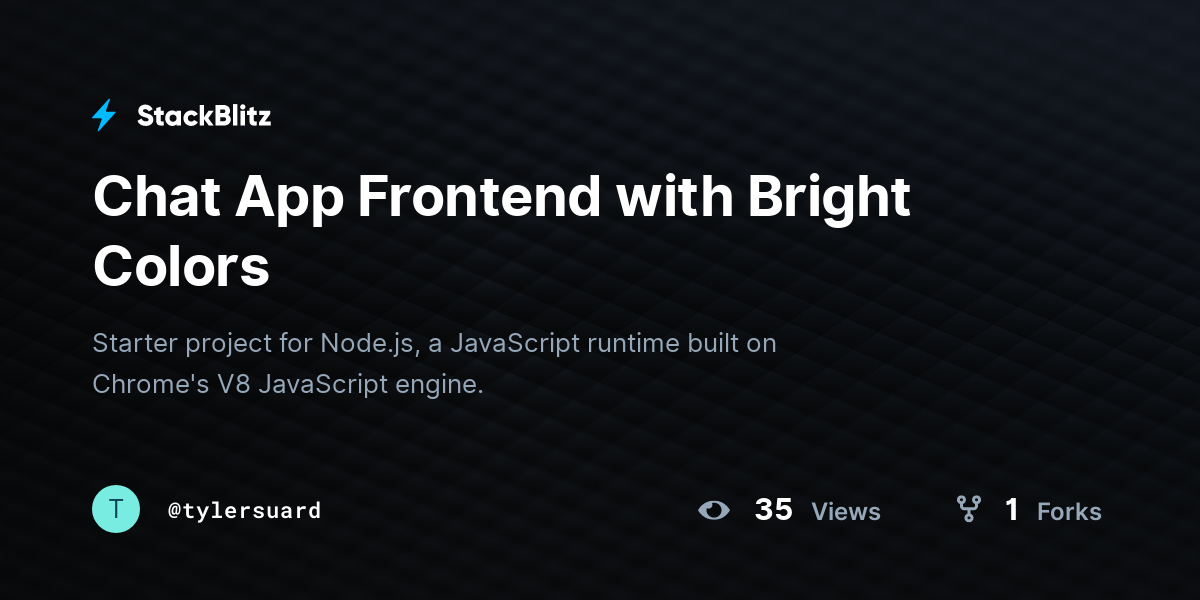 Chat App Frontend with Bright Colors - StackBlitz
