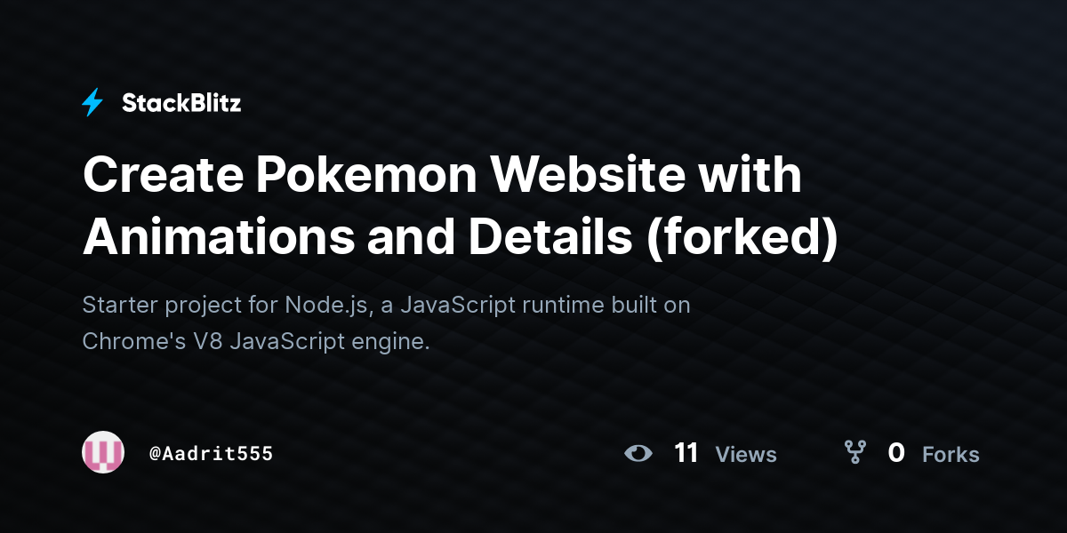 Create Pokemon Website with Animations and Details (forked) - StackBlitz