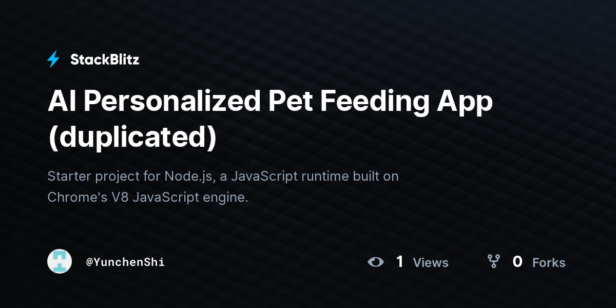 AI Personalized Pet Feeding App (duplicated) - StackBlitz