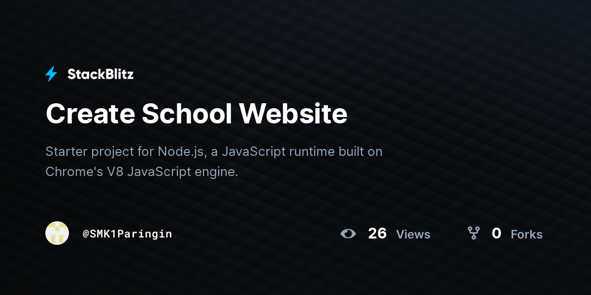 Create School Website - StackBlitz