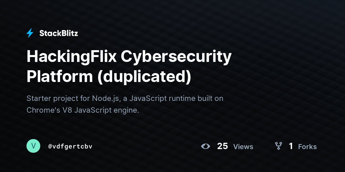 HackingFlix Cybersecurity Platform (duplicated) - StackBlitz