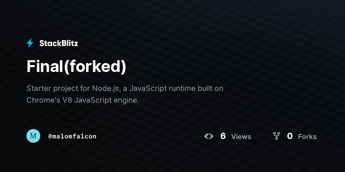 Final(forked) - StackBlitz