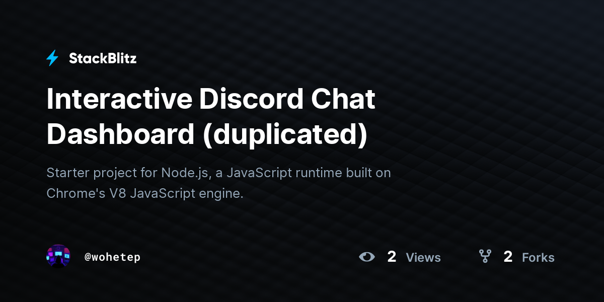 Interactive Discord Chat Dashboard (duplicated) - StackBlitz