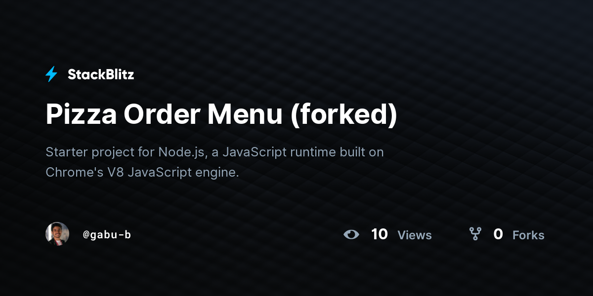 Pizza Order Menu (forked) - StackBlitz