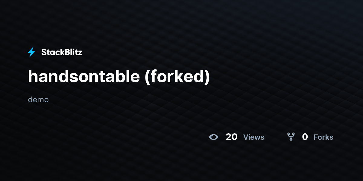 handsontable (forked) - StackBlitz