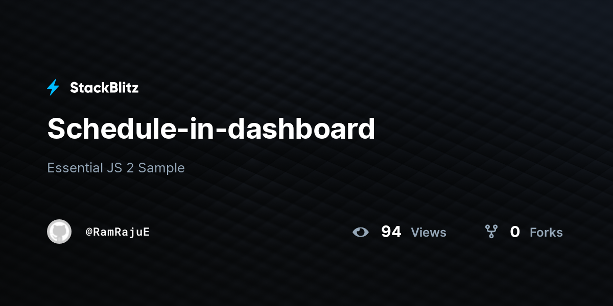 Schedule In Dashboard Stackblitz