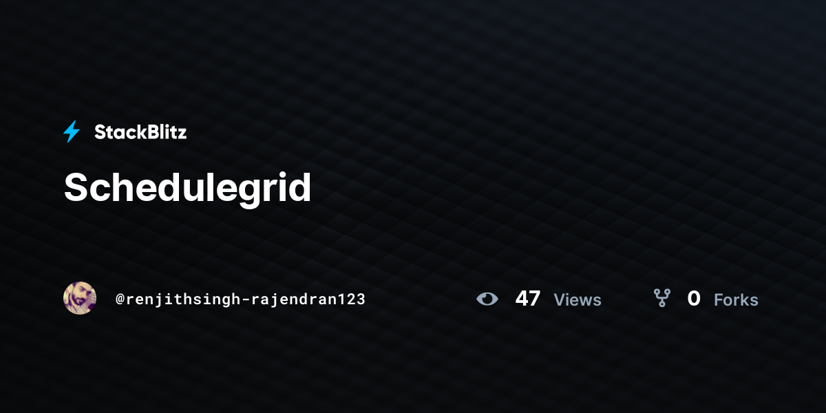 Schedulegrid Stackblitz