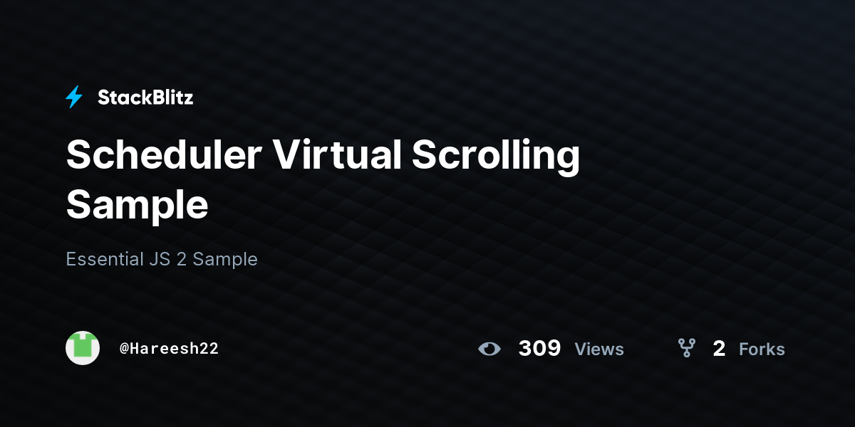 Scheduler Virtual Scrolling Sample - StackBlitz