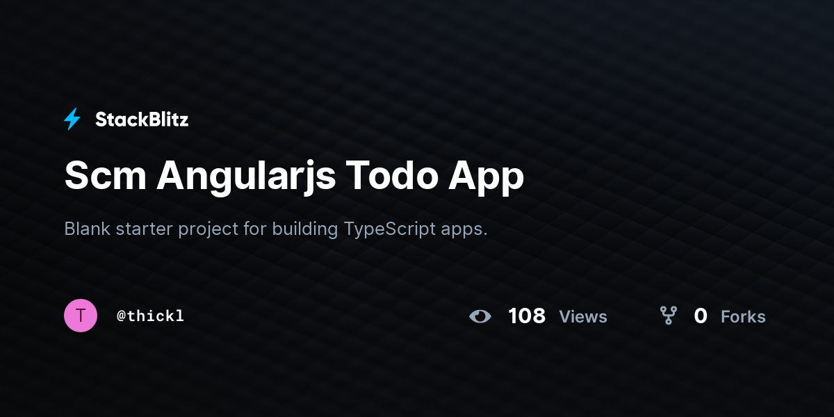 Scm Angularjs Todo App - StackBlitz