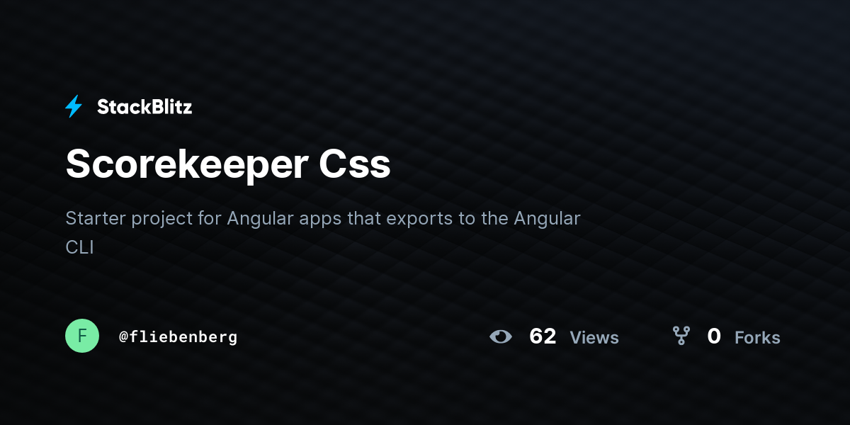 Scorekeeper Css - StackBlitz