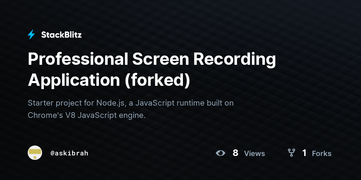 Professional Screen Recording Application (forked) - StackBlitz