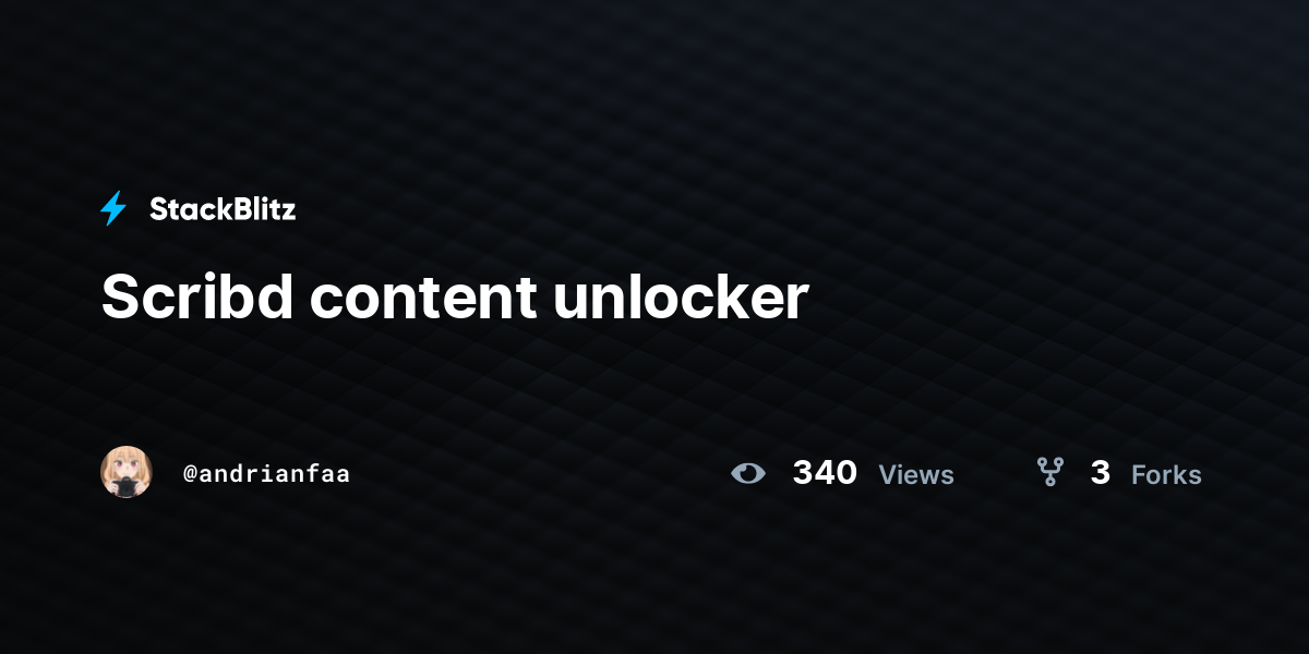 Scribd content unlocker - StackBlitz
