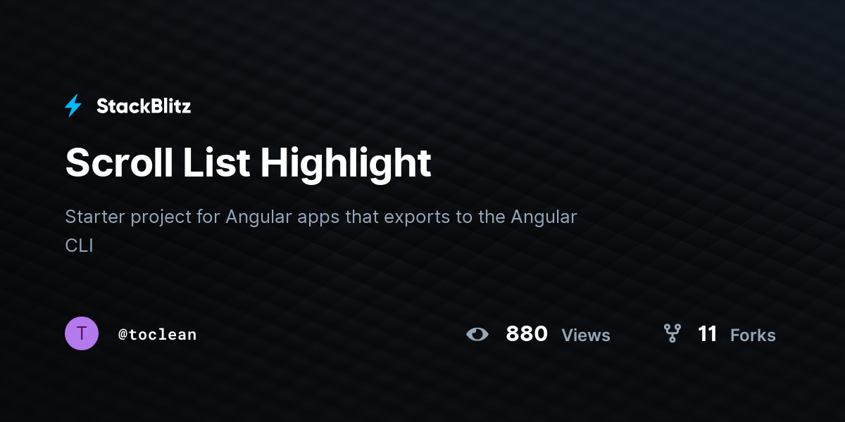 Scroll List Highlight - StackBlitz