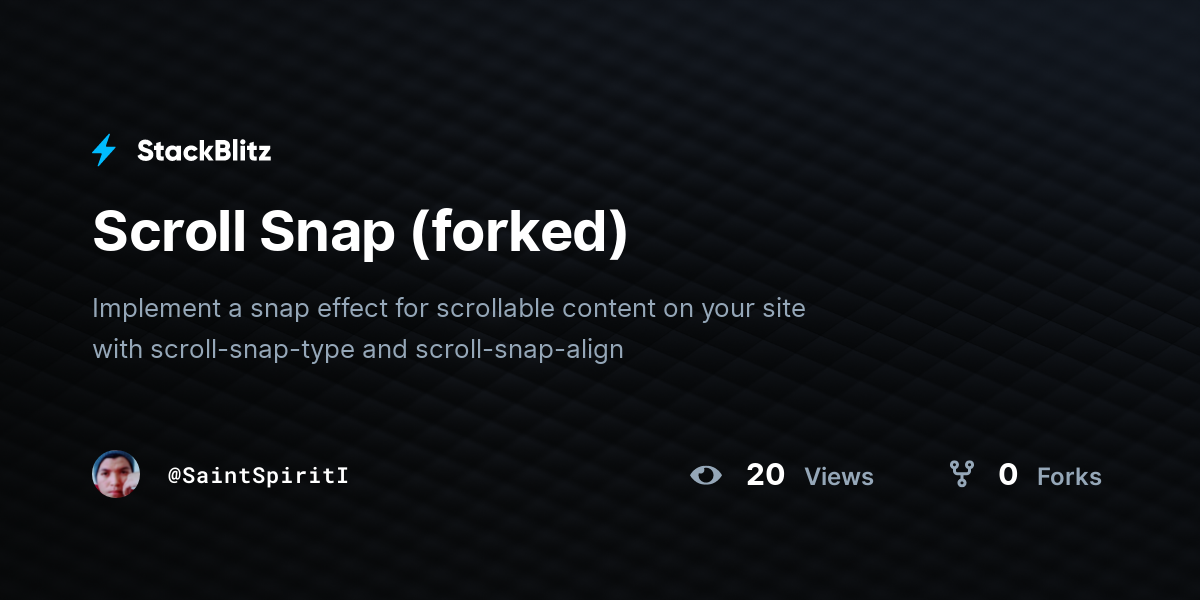 Scroll Snap (forked) - StackBlitz Scroll Snap (forked) - StackBlitz