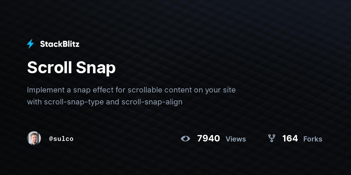 Scroll Snap - StackBlitz