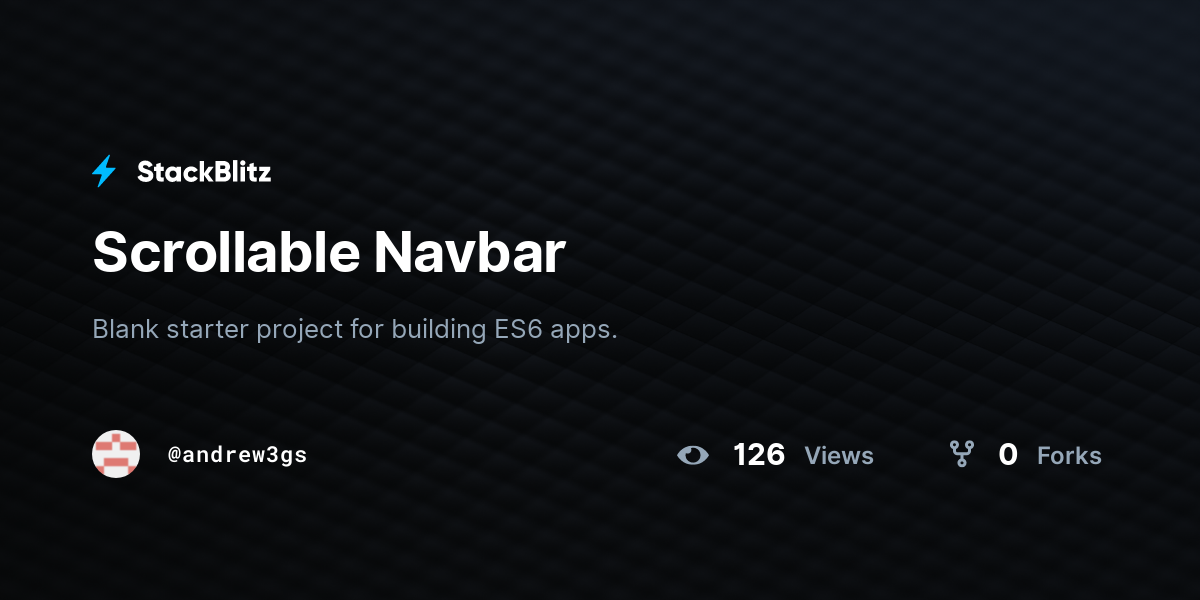 Scrollable Navbar Stackblitz