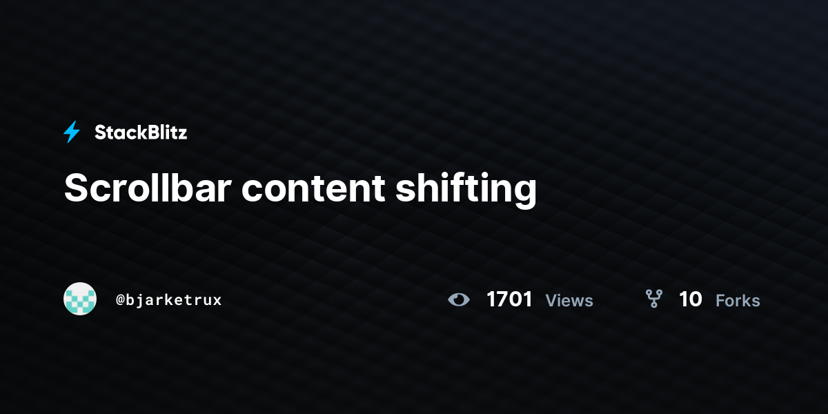 Scrollbar content shifting - StackBlitz