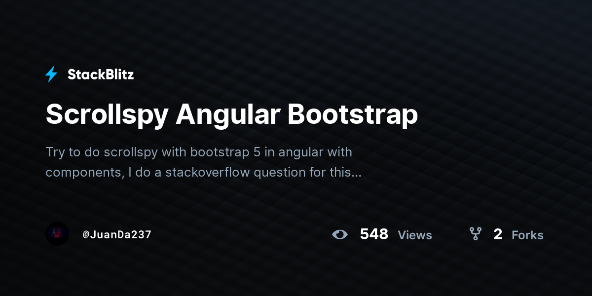 Scrollspy Angular Bootstrap - StackBlitz