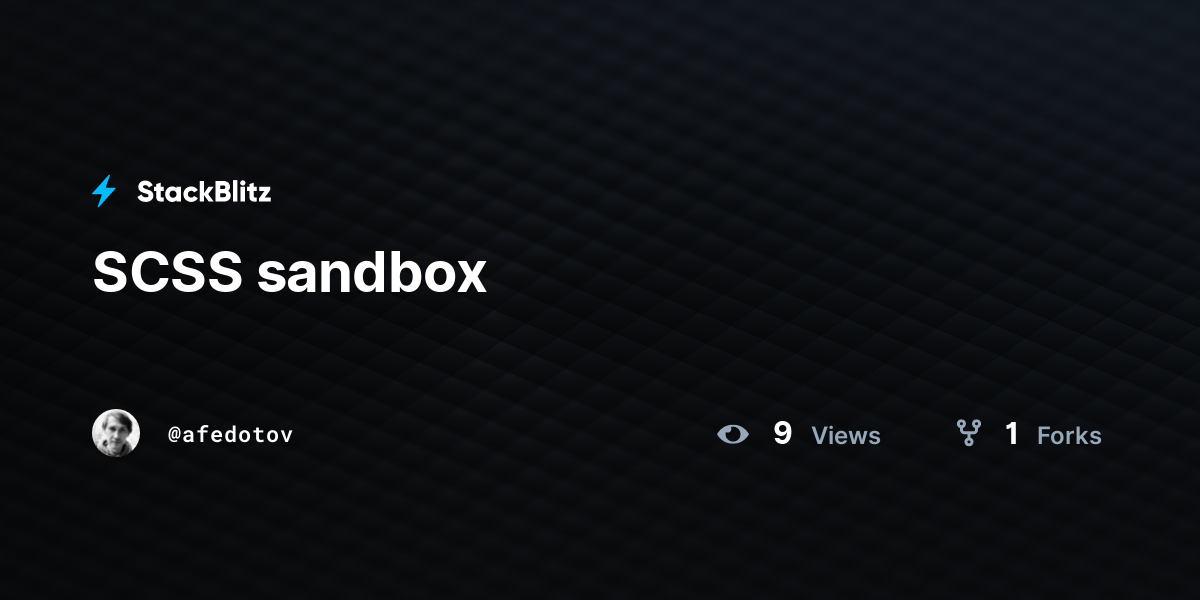 SCSS sandbox - StackBlitz