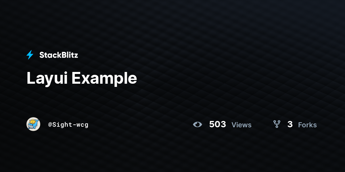 Layui Example - StackBlitz