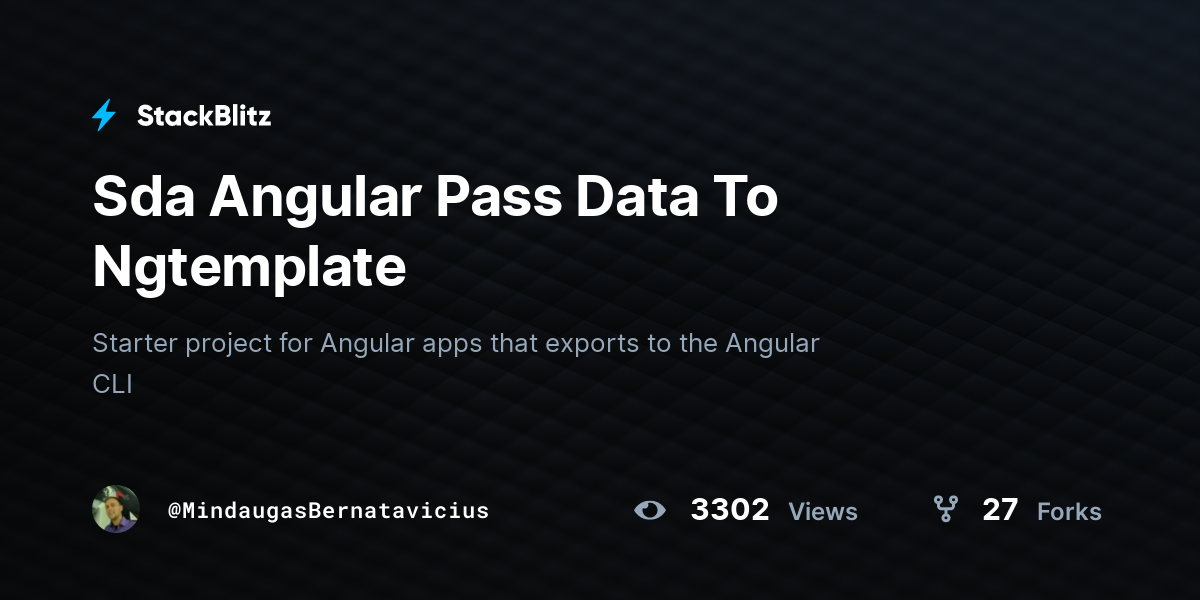 Sda Angular Pass Data To Ngtemplate - StackBlitz Sda Angular Pass Data To Ngtemplate - StackBlitz