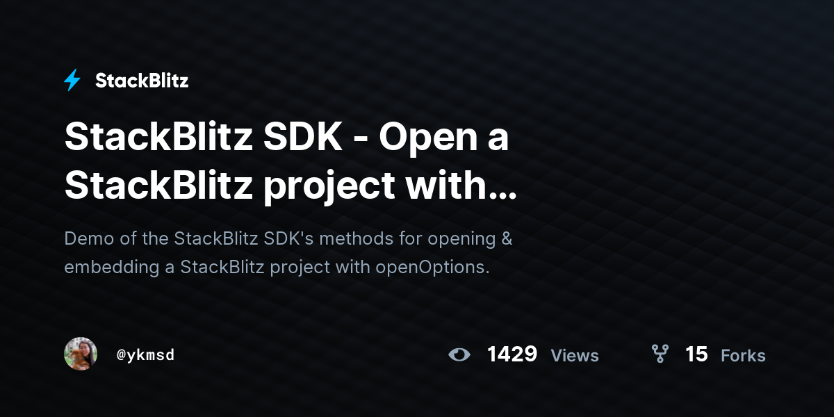 StackBlitz SDK - Open a StackBlitz project with openOptions in JavaScript - StackBlitz
