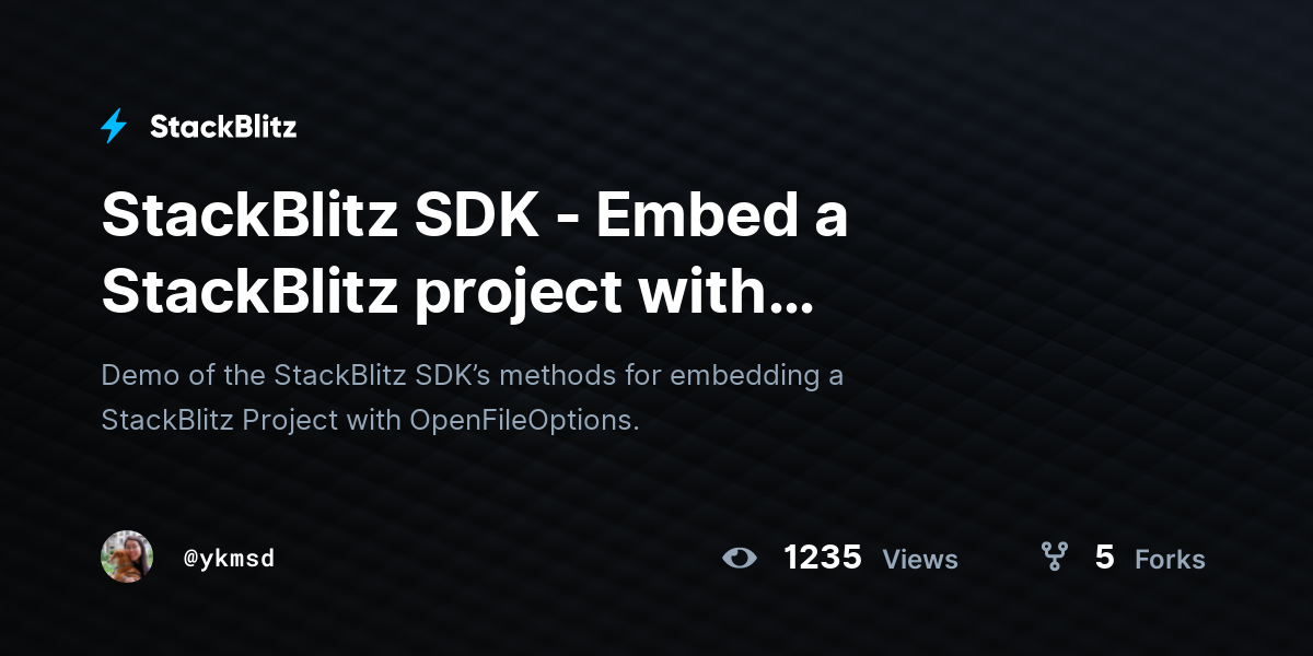 StackBlitz SDK - Embed a StackBlitz project with OpenFileOption in JavaScript - StackBlitz