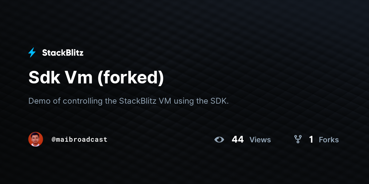 Sdk Vm (forked) - StackBlitz