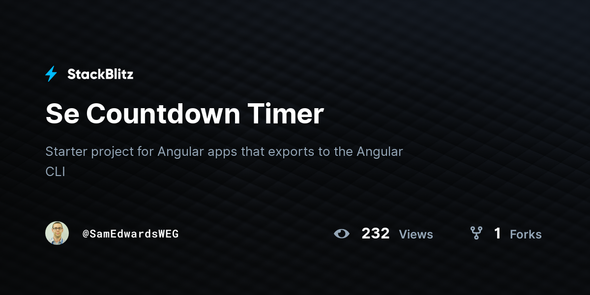 Se Countdown Timer Stackblitz