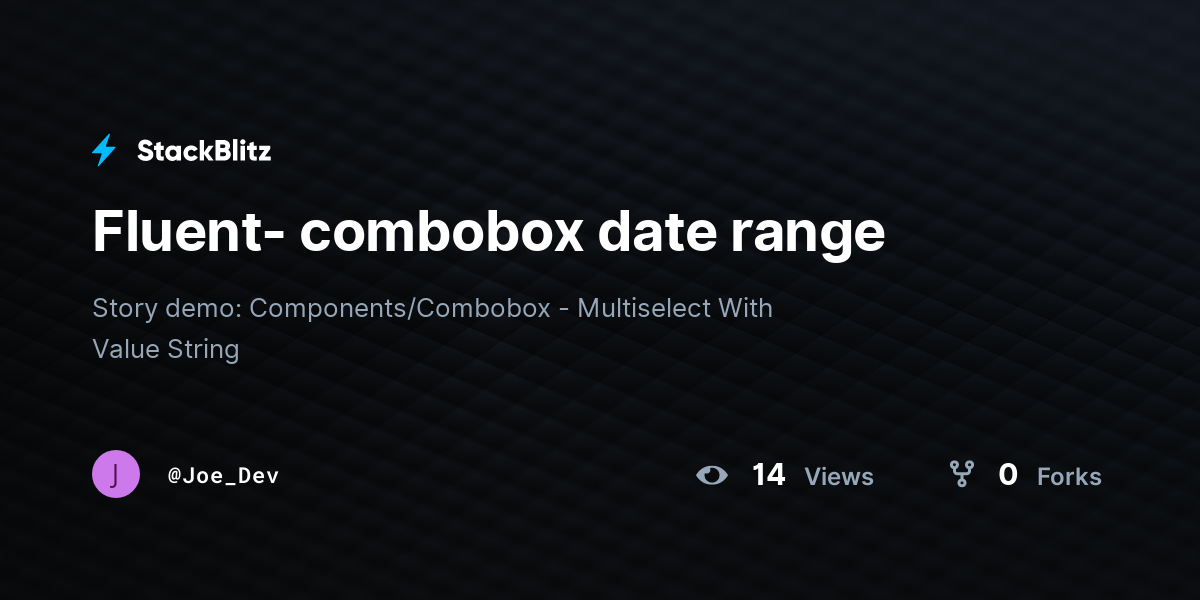 Fluent- combobox date range - StackBlitz