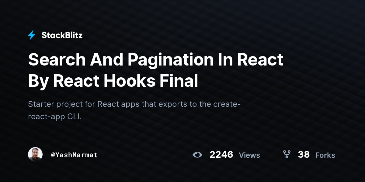 Search And Pagination In React By React Hooks Final - StackBlitz